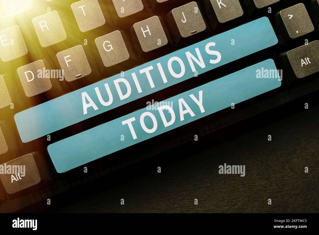 Text sign showing Auditions. Business showcase a trial performance to ...