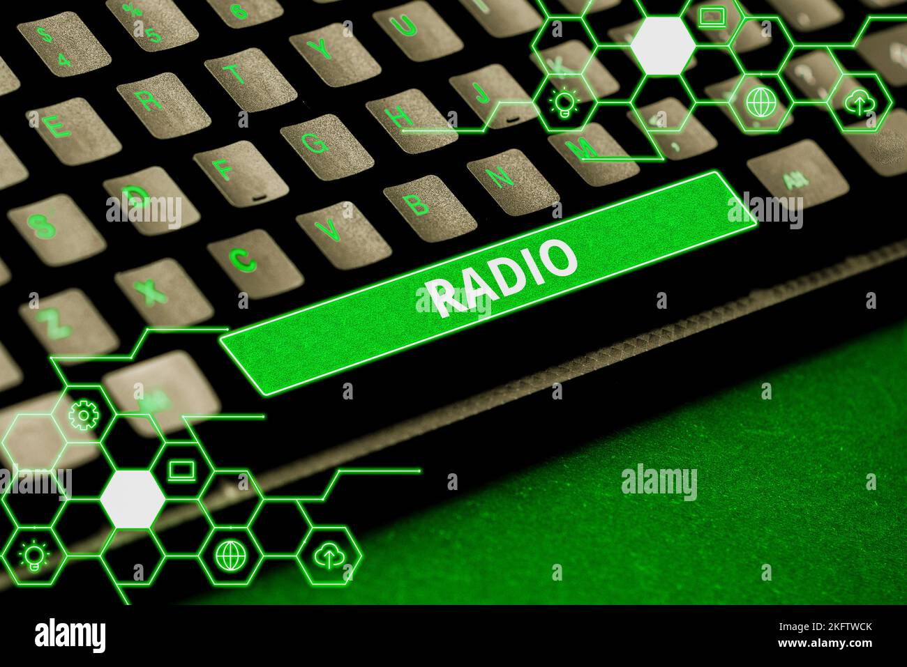 Text caption presenting Radio. Business idea transmission reception ...