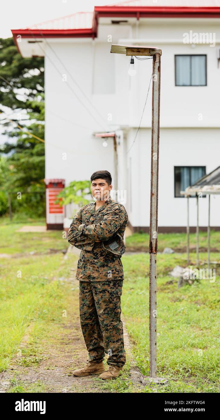 U.S. Marine Corps Sgt. Anthony Ayala poses for a photo aboard Marine ...