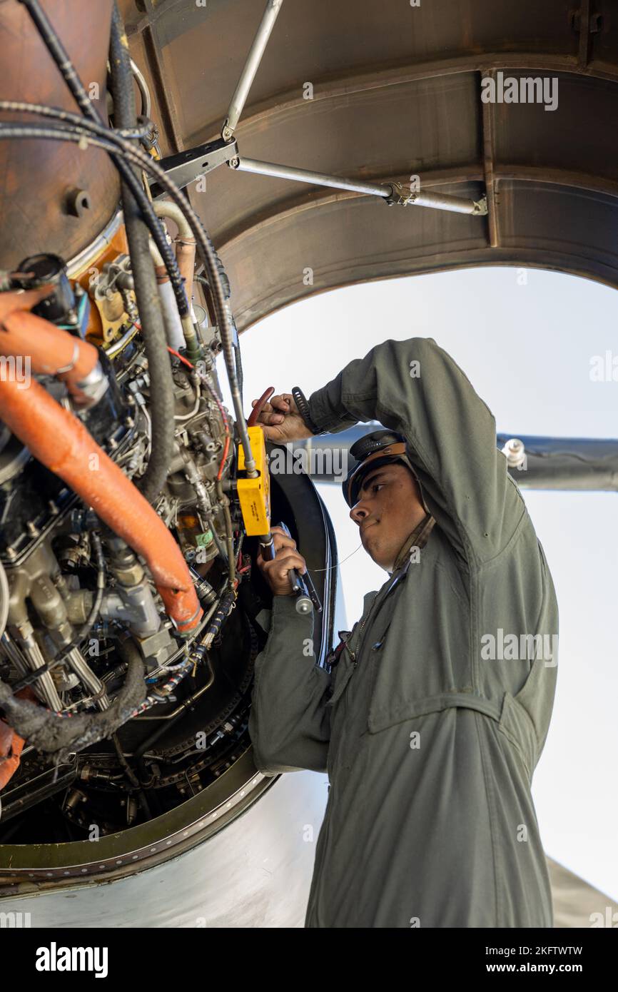 A U.S. Marine with Marine Heavy Helicopter Squadron (HMH) 462, Marine ...