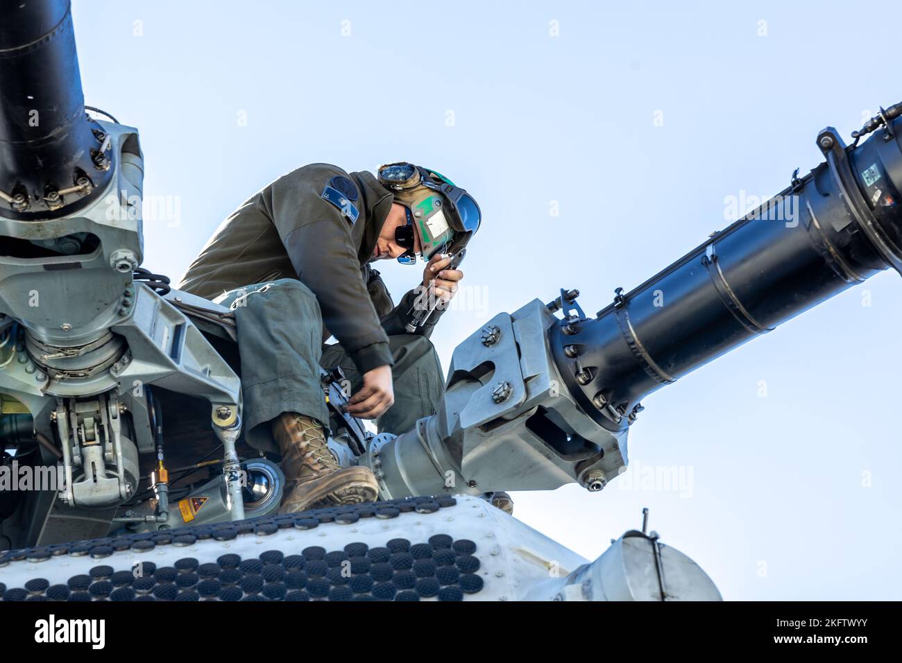 U.S. Marine Sgt. Tristan Starr, a CH-53E mechanic with Marine Heavy ...