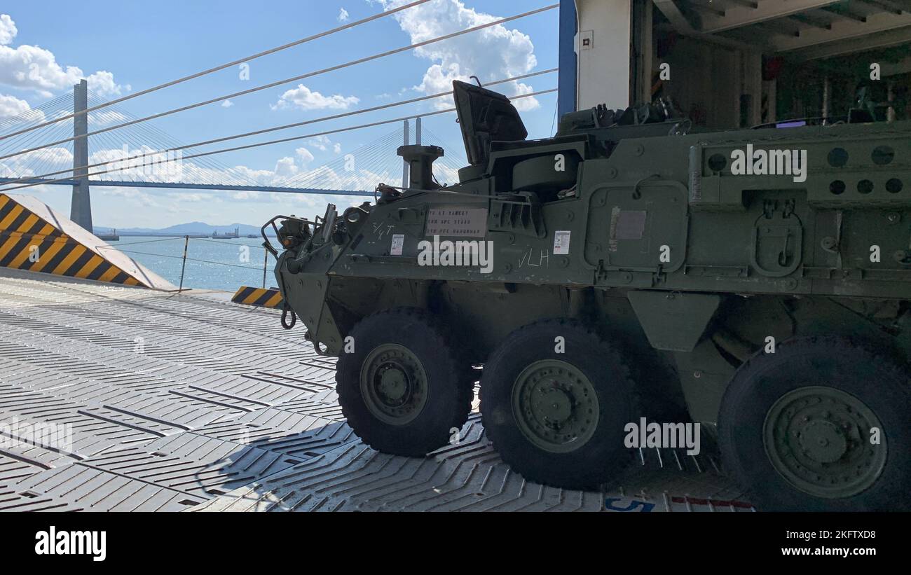A Stryker vehicle belonging to 2nd Stryker Brigade Combat Team, 2nd ...