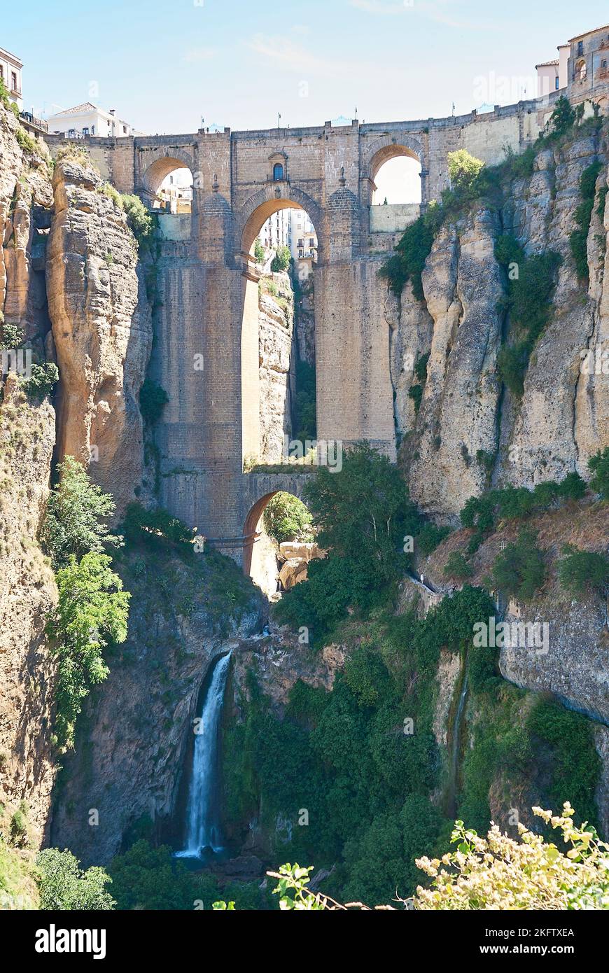 the old and ancient bridge of Ronda in Andalusia Spain is popular ...