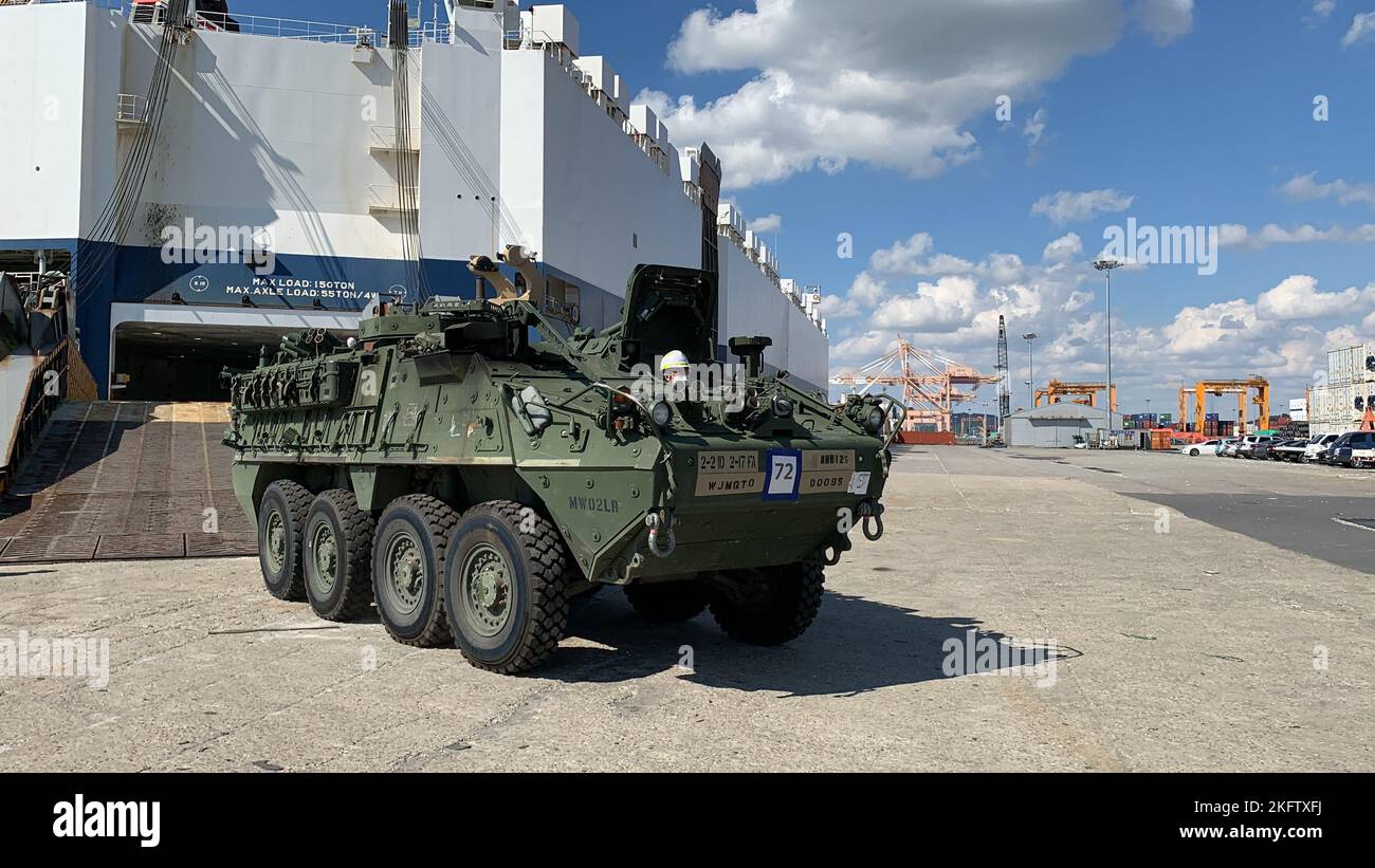 A Stryker vehicle belonging to 2nd Stryker Brigade Combat Team, 2nd ...