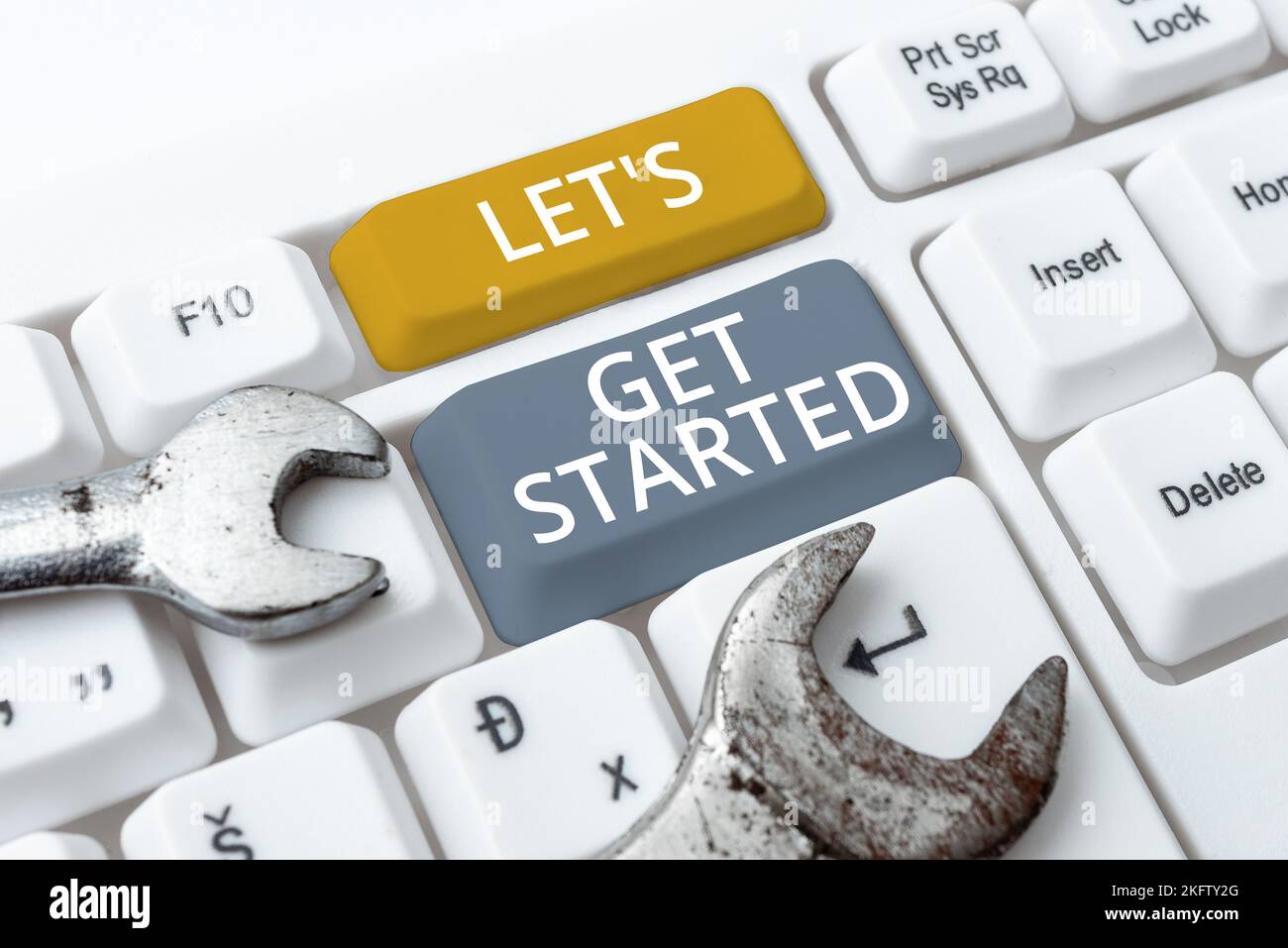 Sign displaying Let's Get Started. Business showcase To begin doing or working on something ...