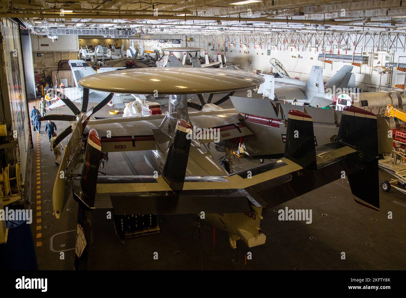 Aircraft attached to Carrier Air Wing (CVW) 8 are stored in first-in ...