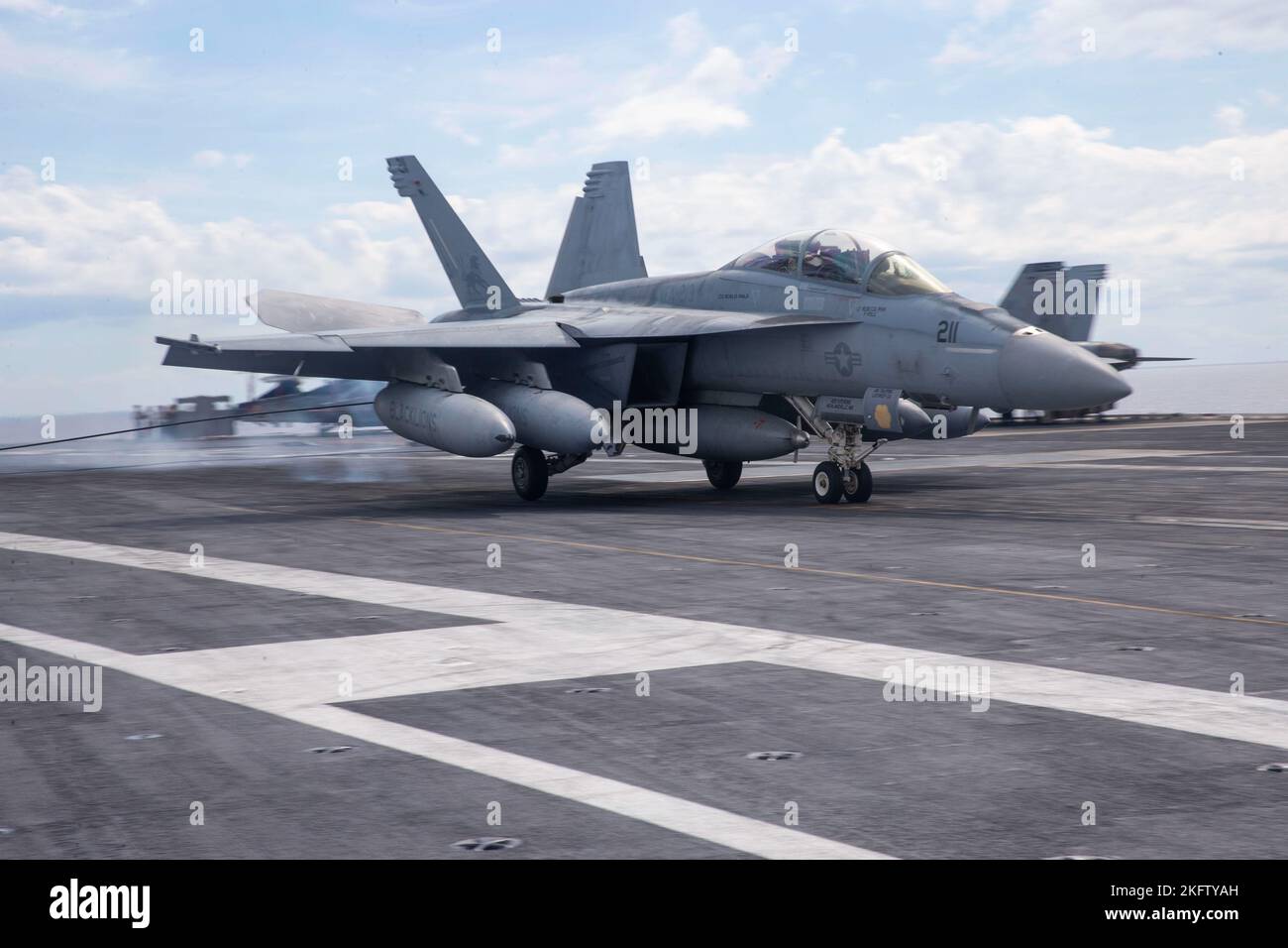 An F/A-18F Super Hornet, attached to the "Blacklions" of Strike Fighter ...