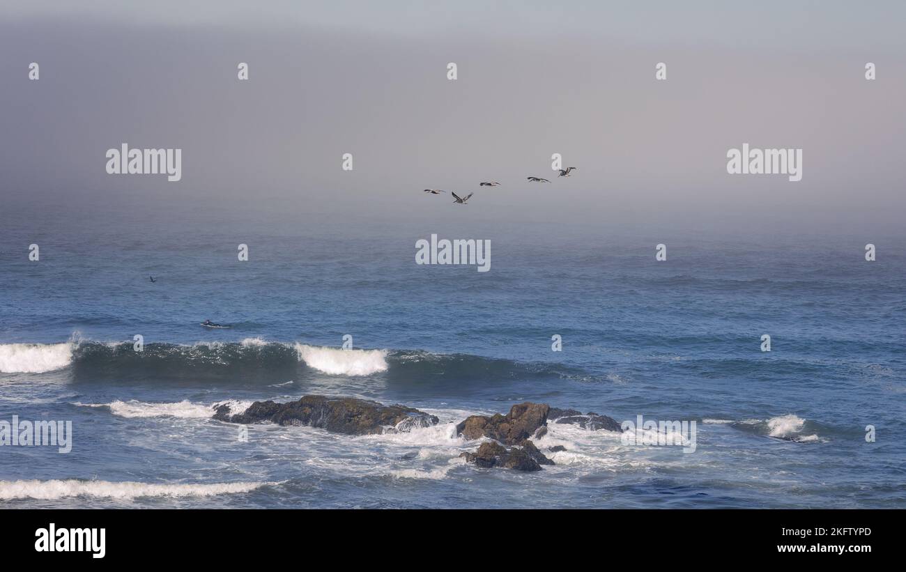 The coastline of the northern Pacific Ocean in California, with the ...