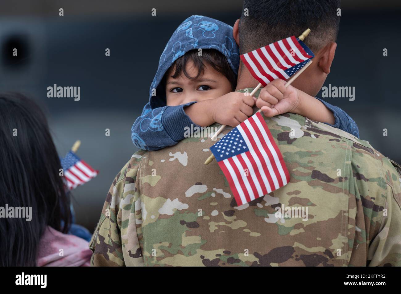 Family and friends greet redeploying members assigned to the 355th Wing ...