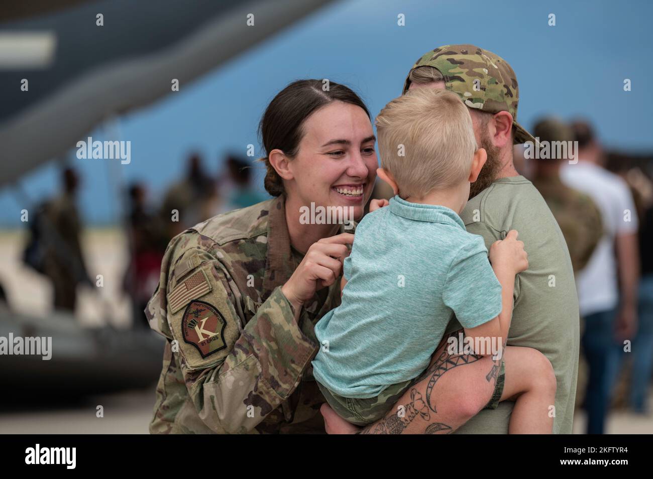 Family and friends greet redeploying members assigned to the 355th Wing ...