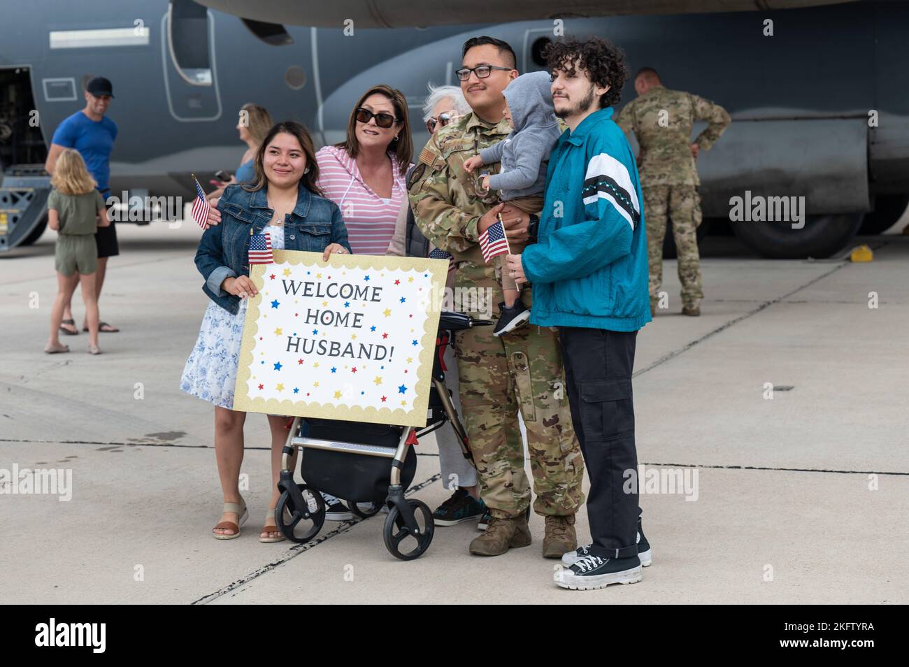 Family and friends greet redeploying members assigned to the 355th Wing ...