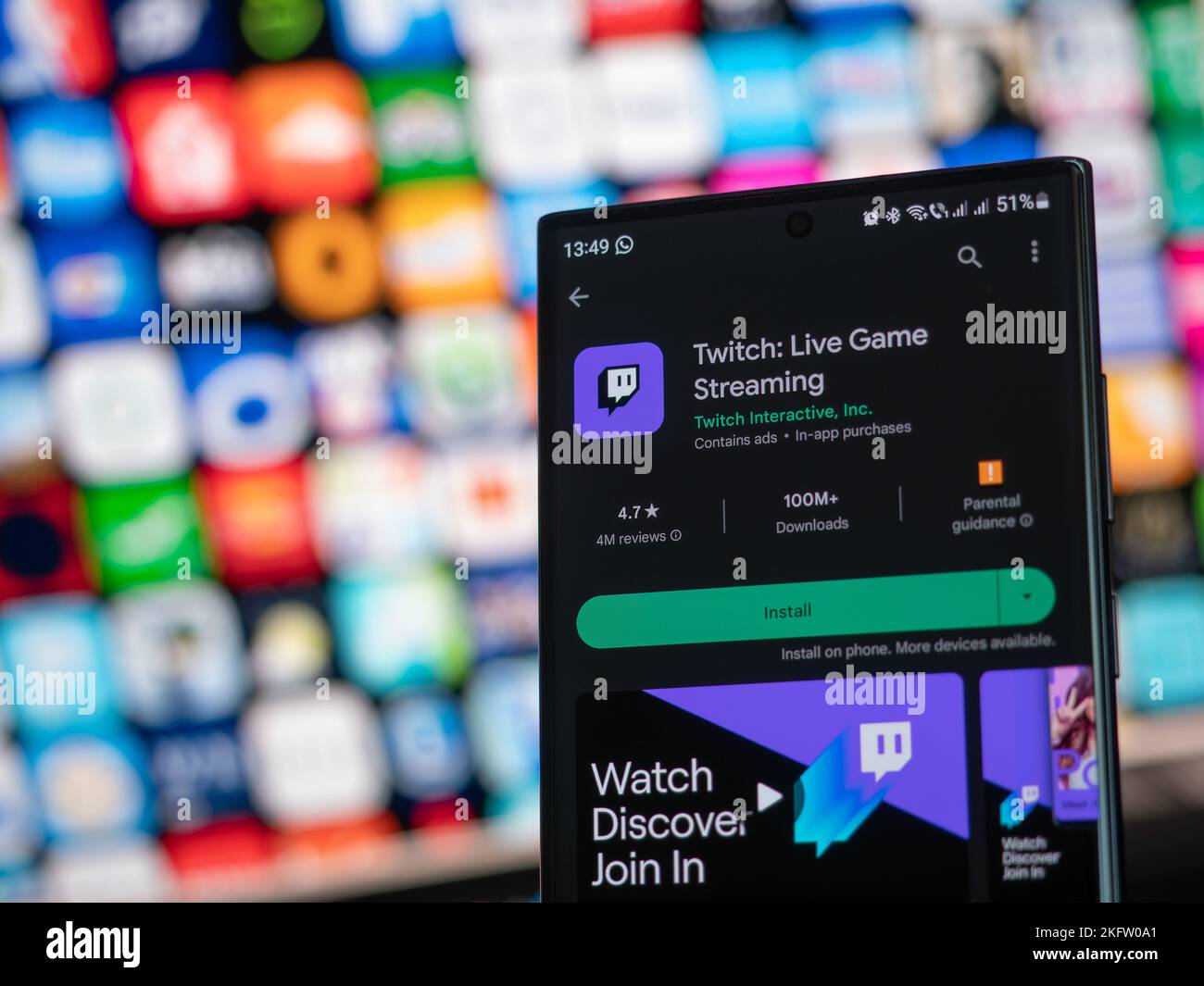 Galati, Romania - October 31, 2022: Twitch application available on ...