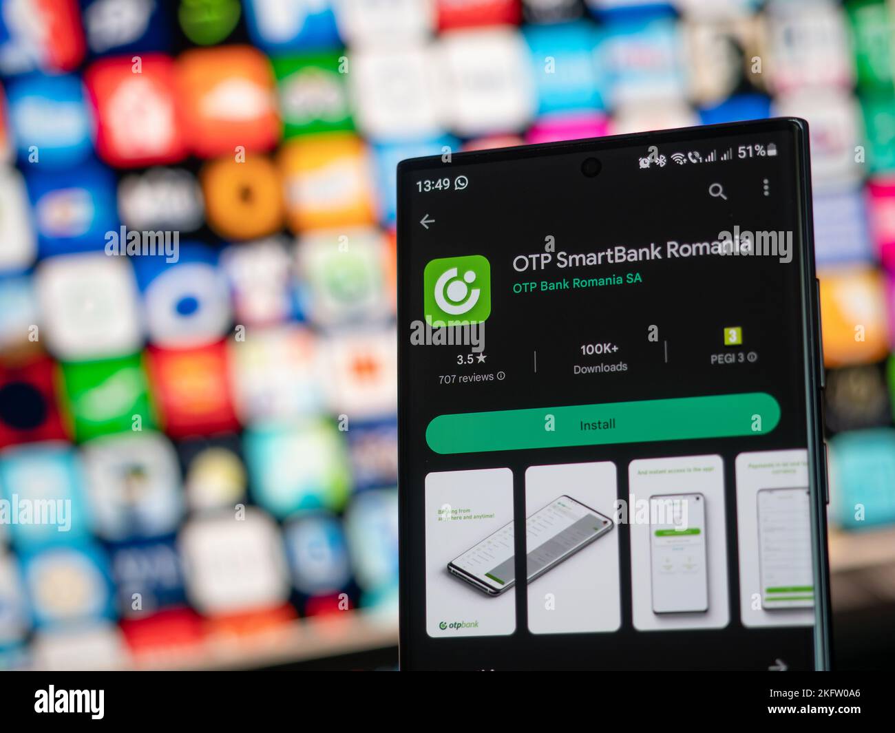 Galati, Romania - October 31, 2022: OTP SmartBank application available ...