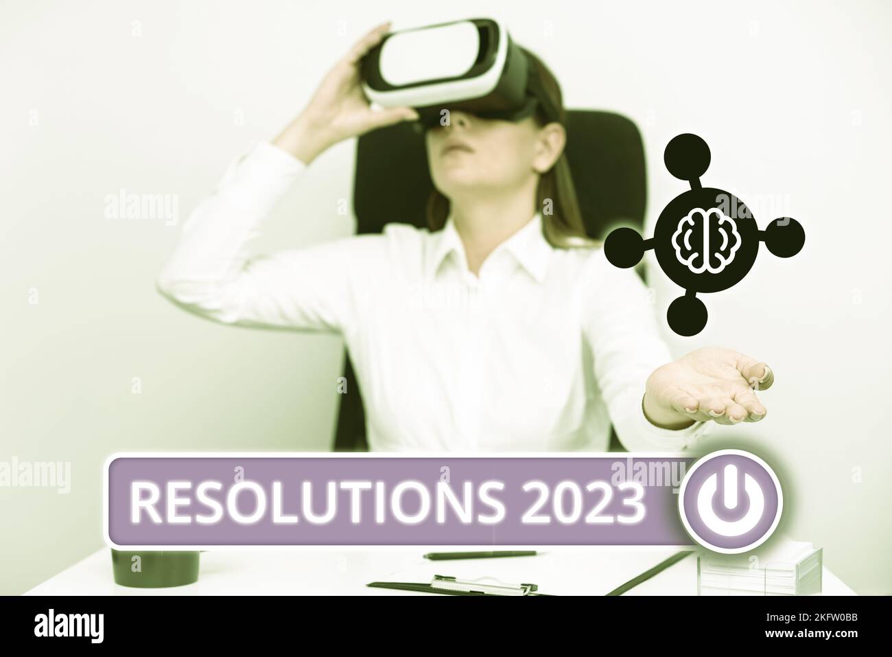 Hand writing sign Resolutions 2023. Business overview list of things ...