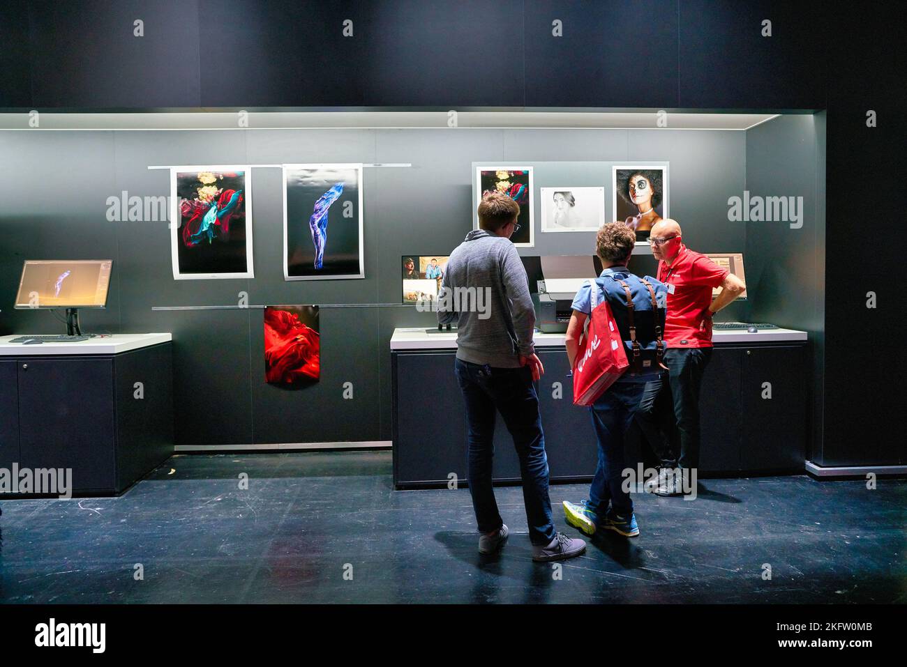 COLOGNE, GERMANY - CIRCA SEPTEMBER, 2018: inkjet printers on display at ...