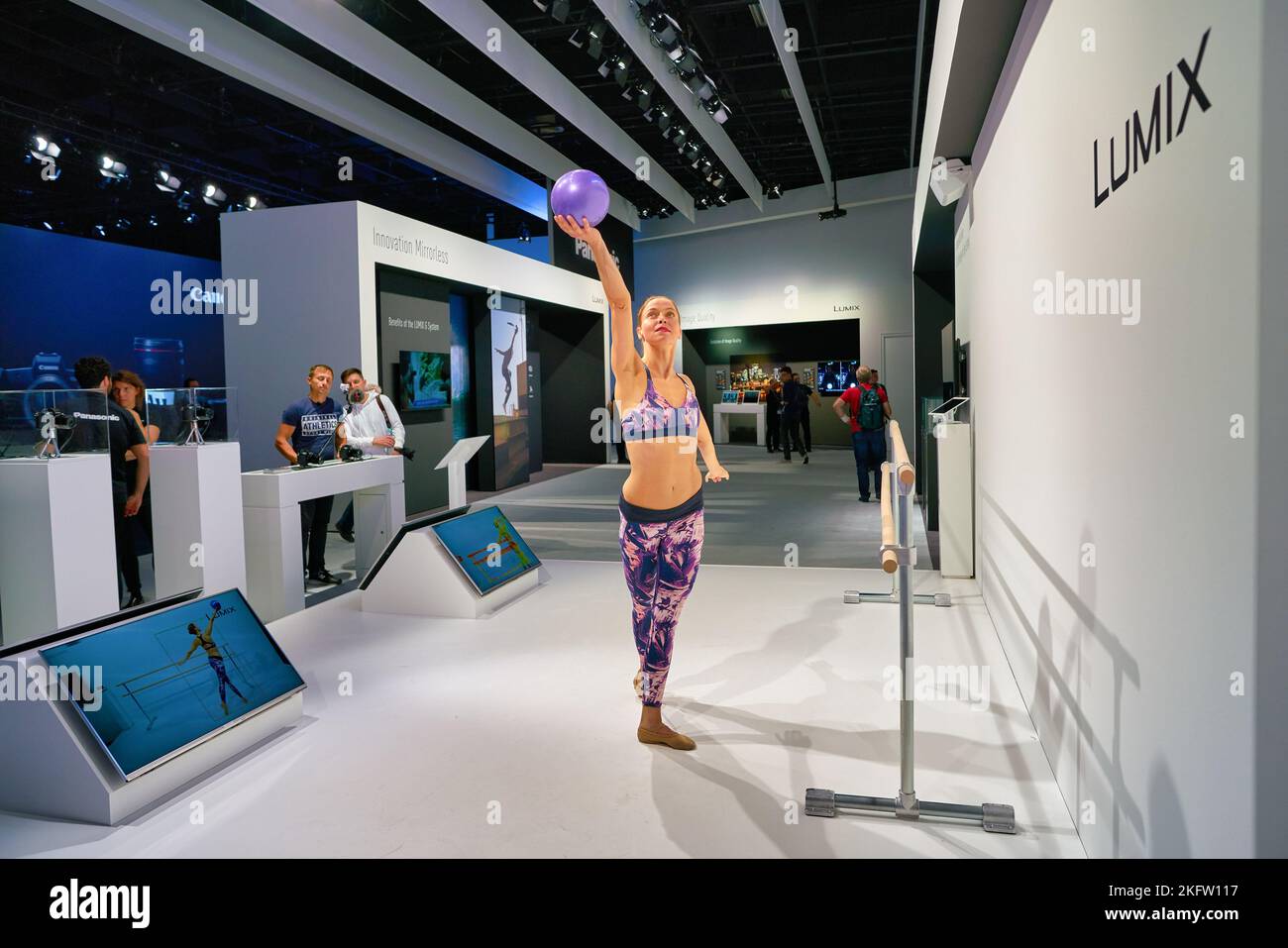 COLOGNE, GERMANY - CIRCA SEPTEMBER, 2018: model posing at Panasonic ...