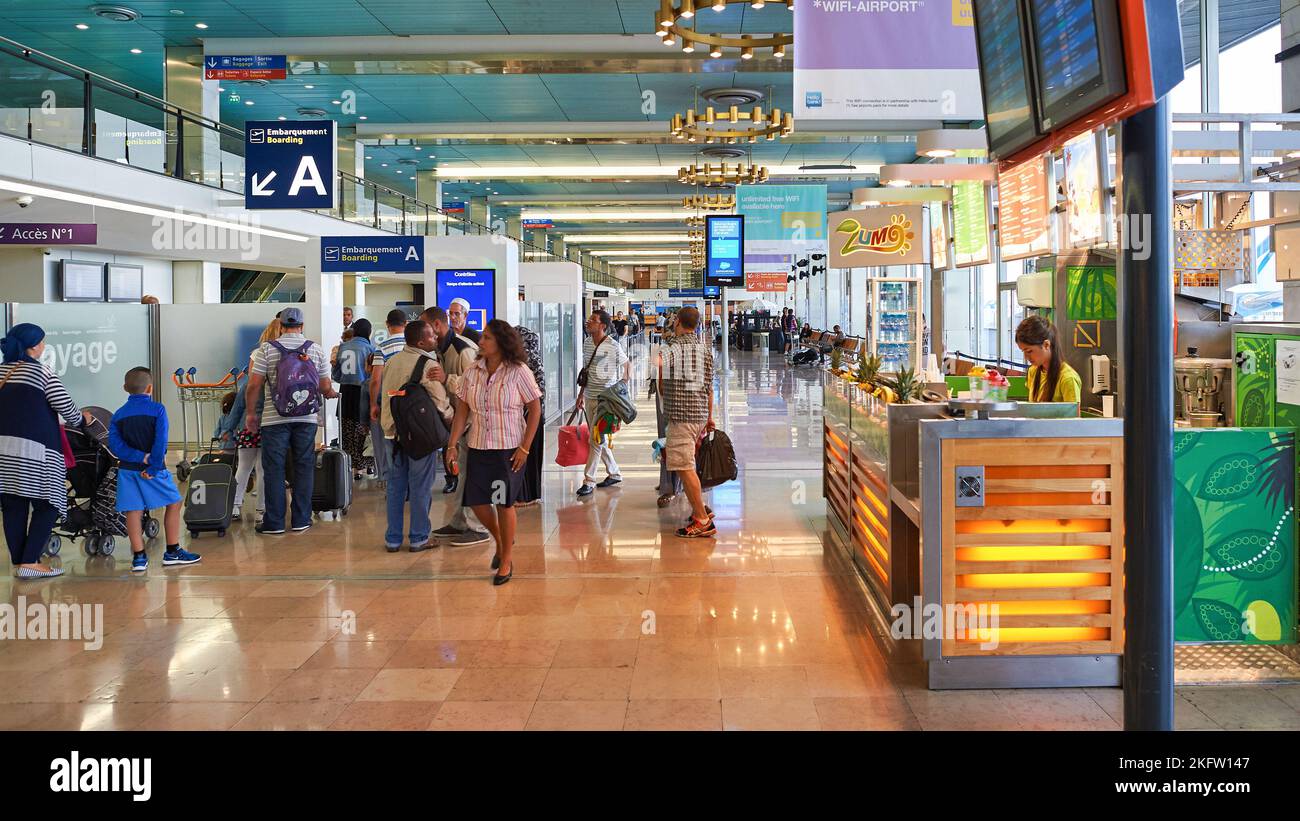 PARIS, FRANCE - AUGUST 08, 2015: interior shot of Paris Orly Airport ...