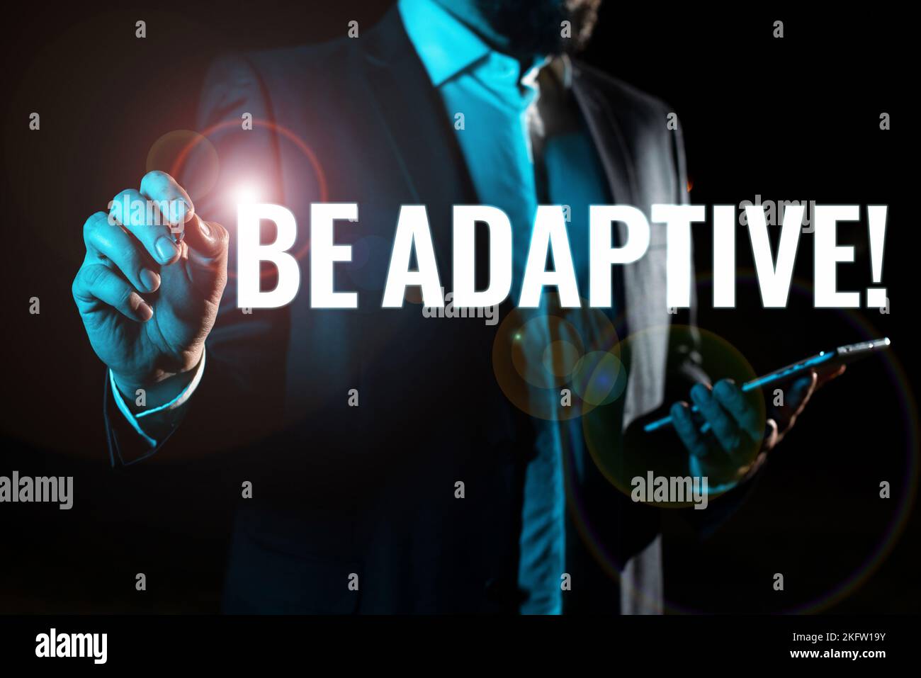 Text caption presenting Be Adaptive. Business approach make the ...