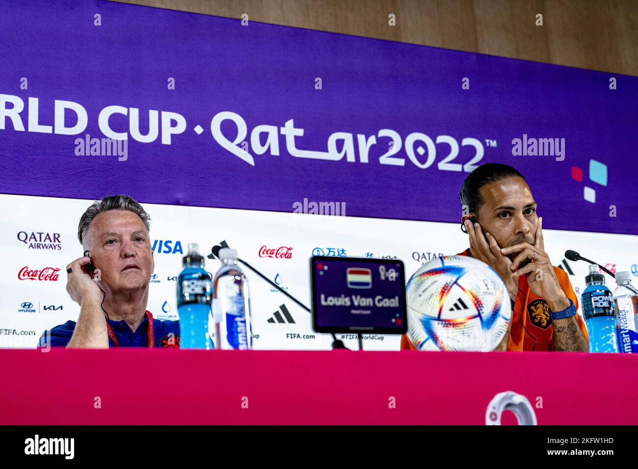 DOHA, 20-11-2022 Oranje in Qatar. Press conference Netherlands before ...