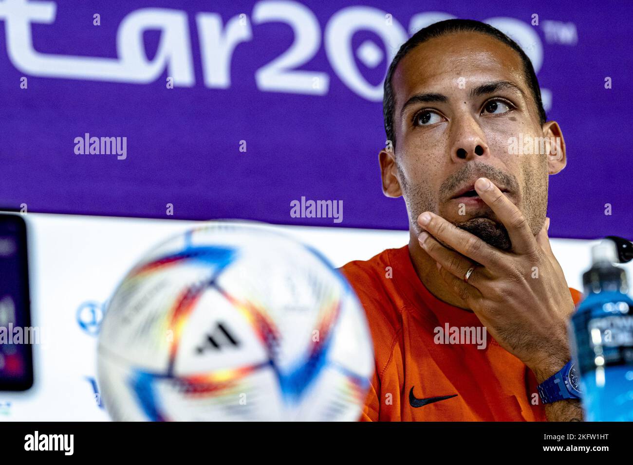 DOHA, 20-11-2022 Oranje in Qatar. Press conference Netherlands before ...