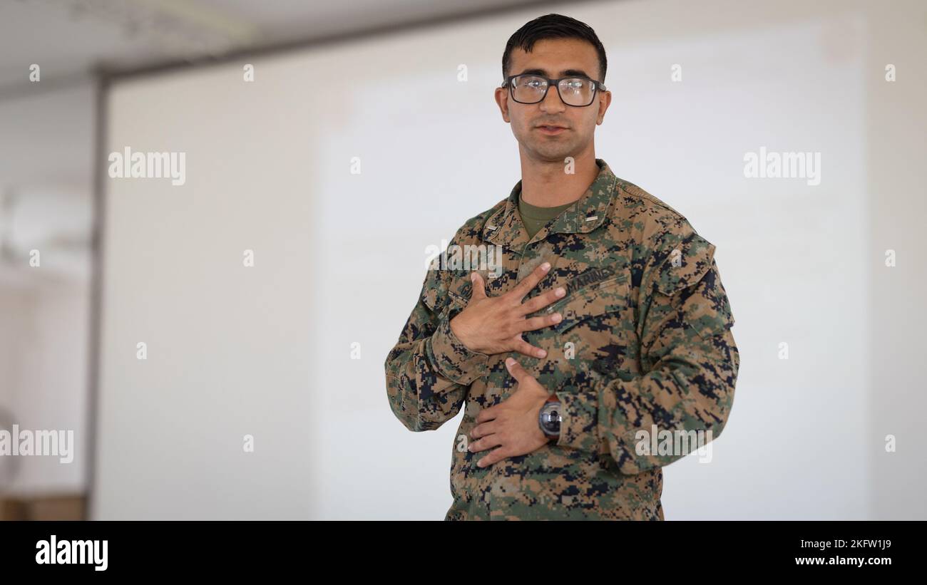 U.S. Marine Corps 1st Lt. Humza Gulzar, a civil affairs officer with ...