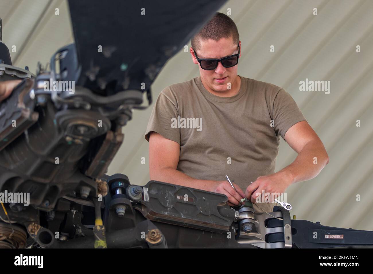 U.S. Army Soldiers from the 36th Combat Aviation Brigade conduct an ...