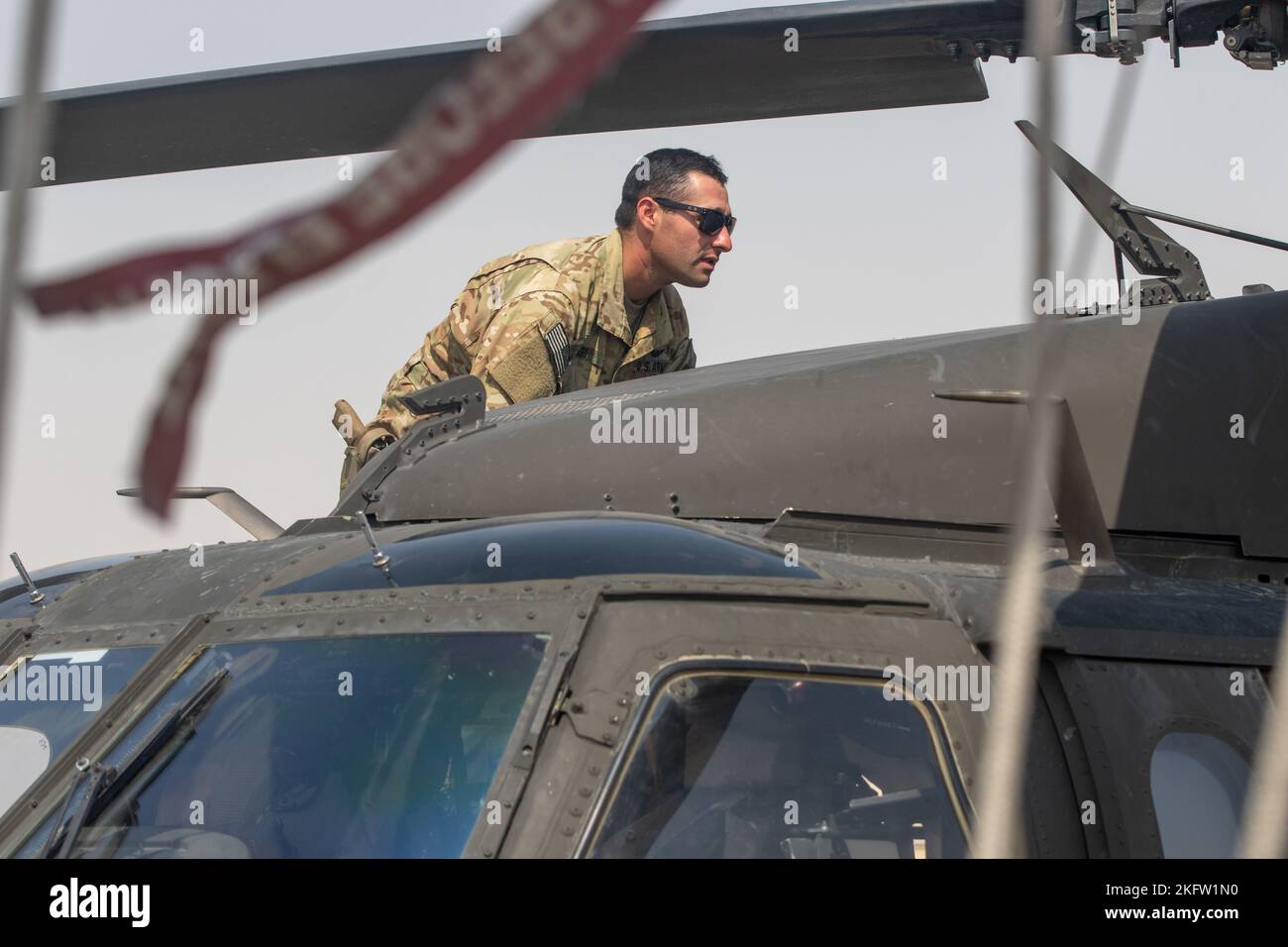 U.S. Army Soldiers from the 36th Combat Aviation Brigade conduct an ...