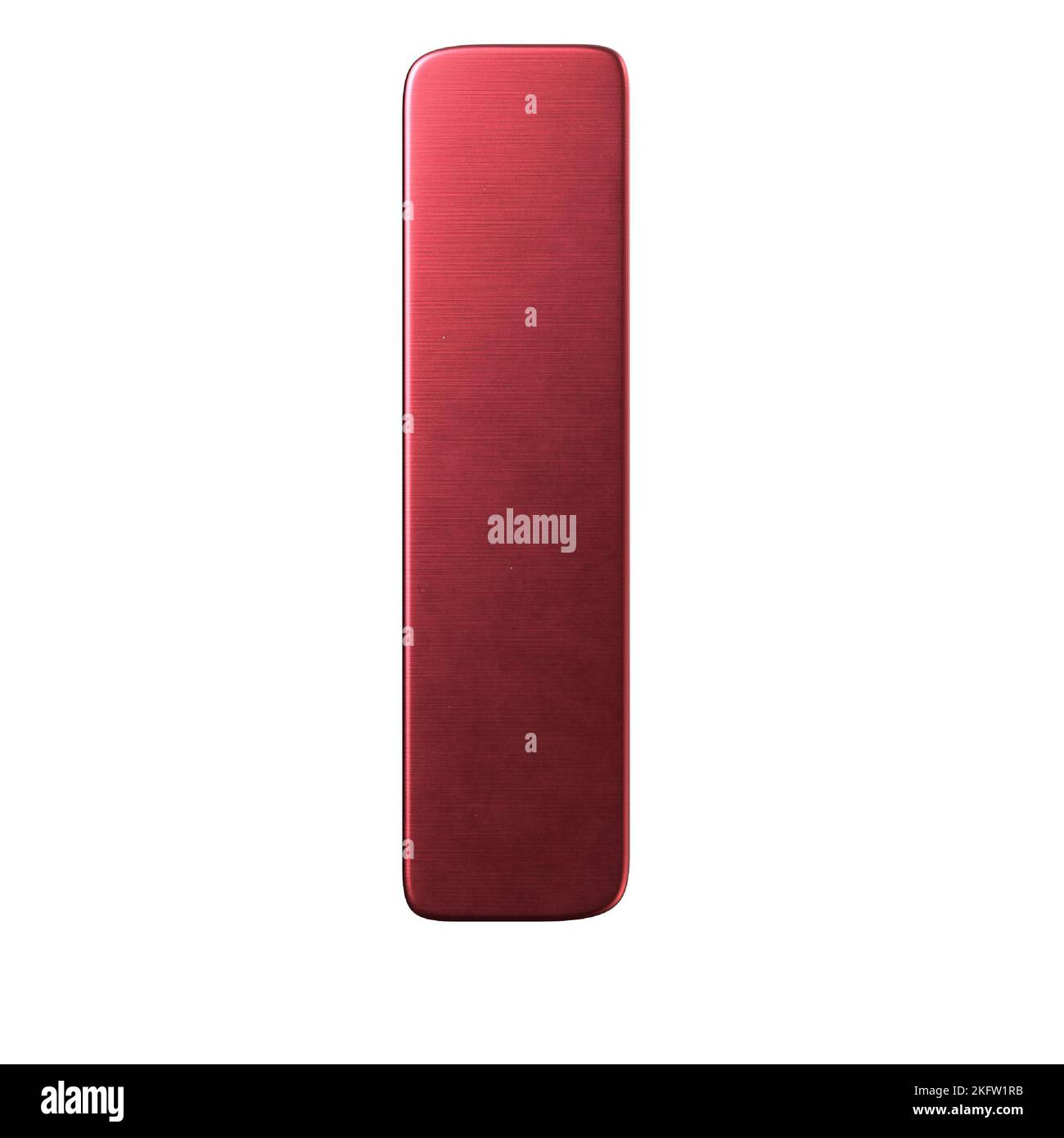 The 3D rendered red metallic I letter isolated on the white background ...