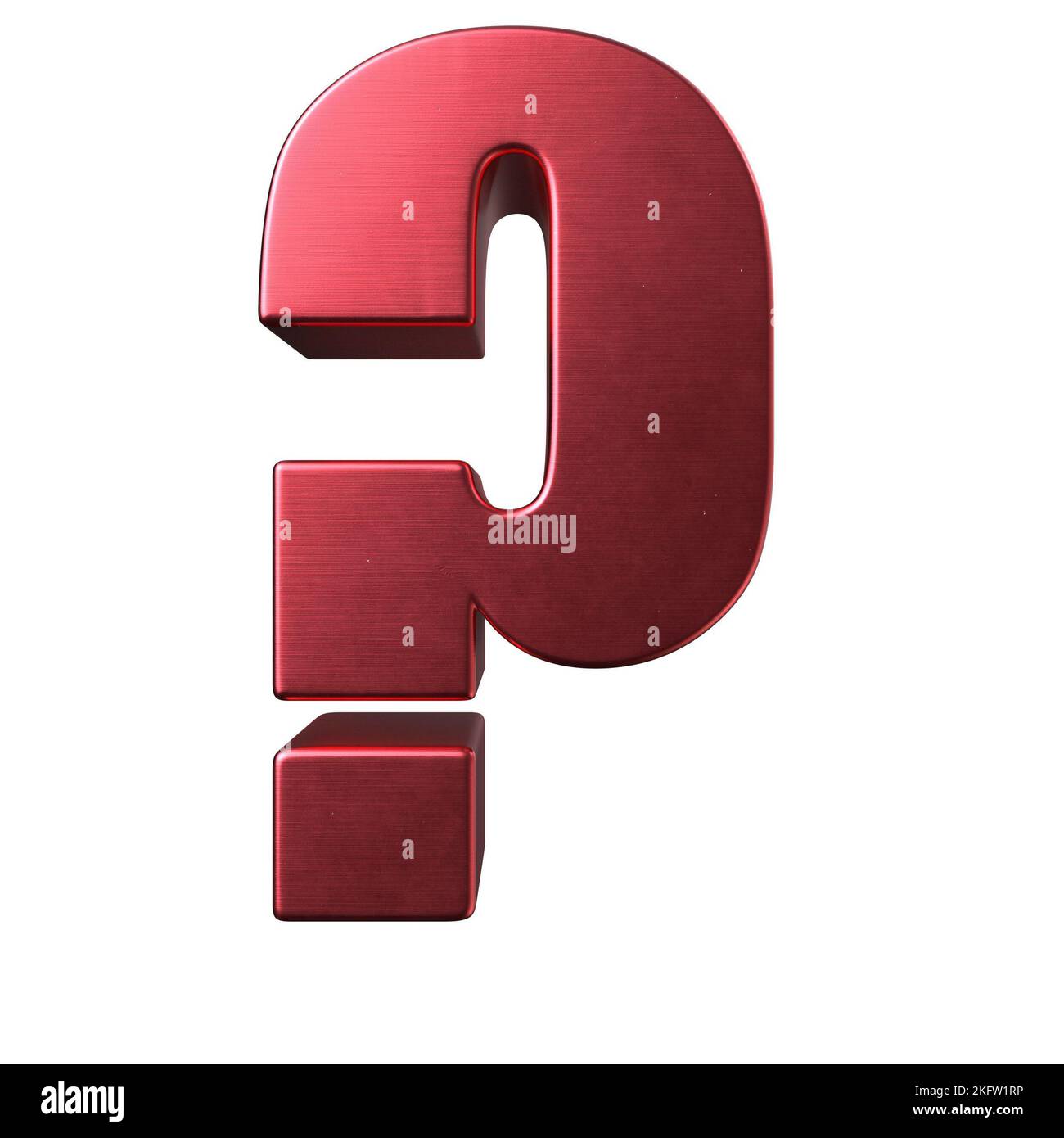 The 3D rendered red question mark isolated on the white background ...