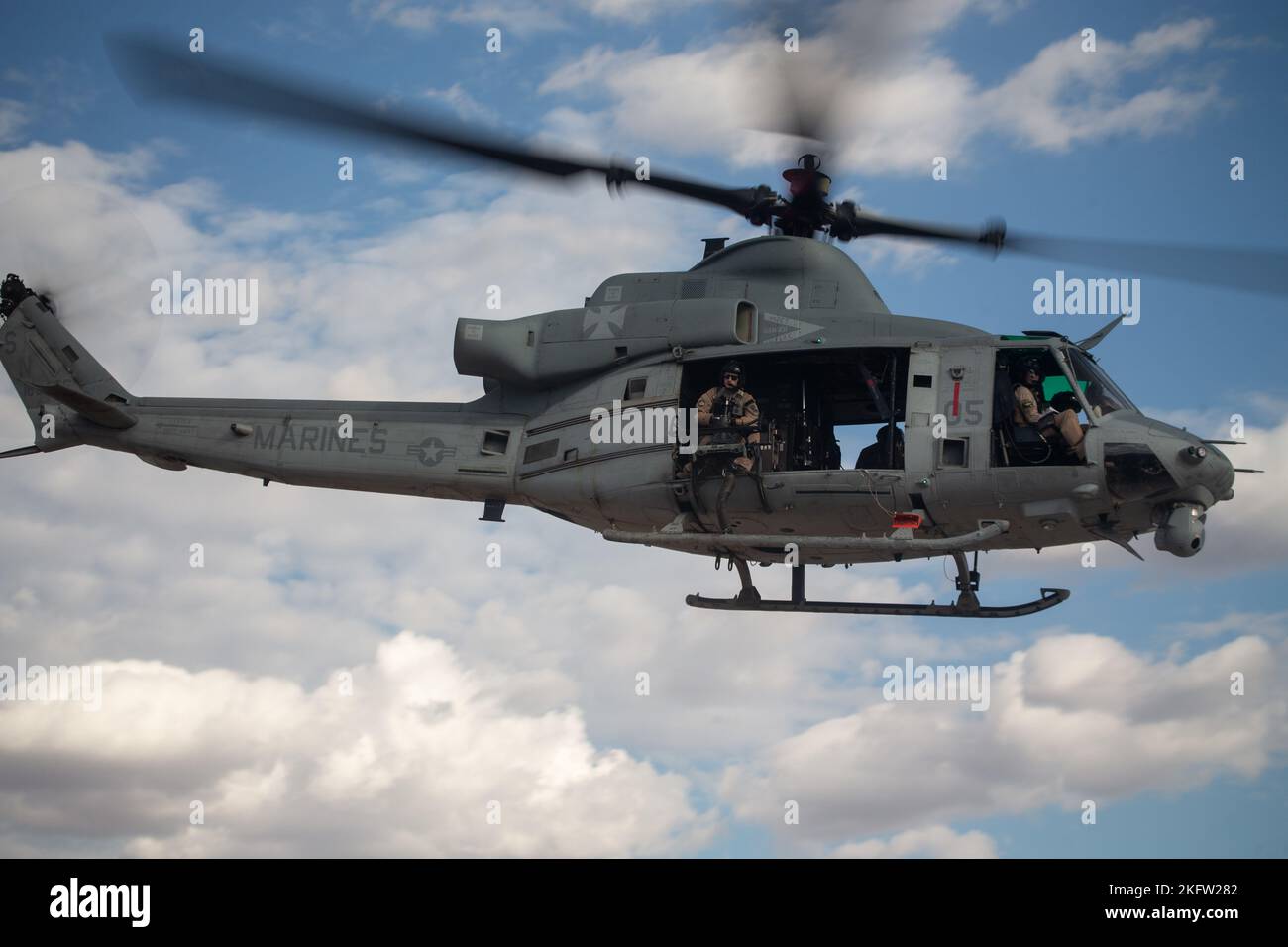A U.S. Marine Corps UH-1Y Venom assigned to Marine Aviation Weapons and ...