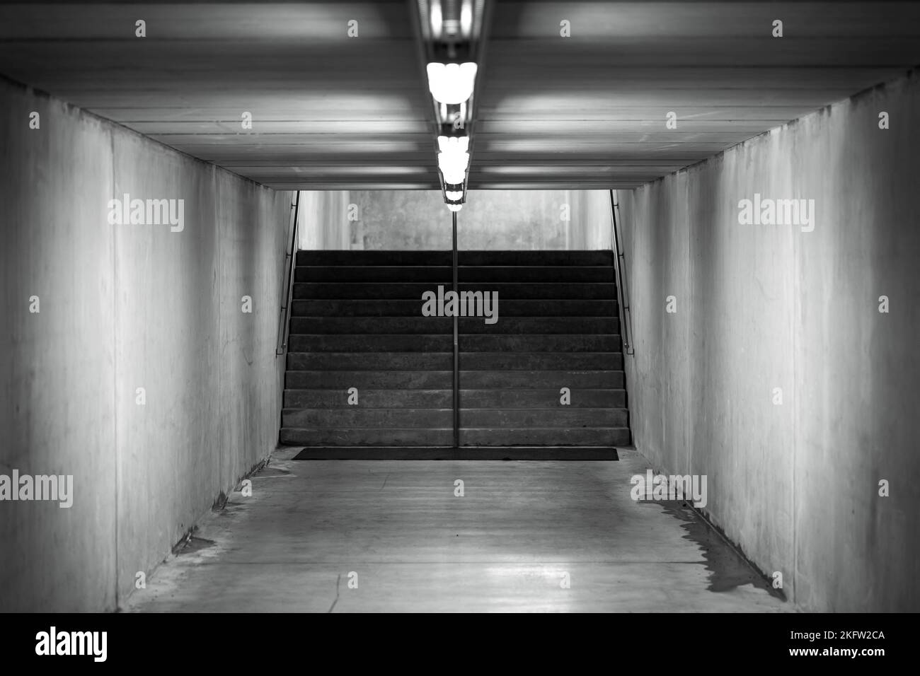 Staircase in underground passage - made from concrete material Stock ...