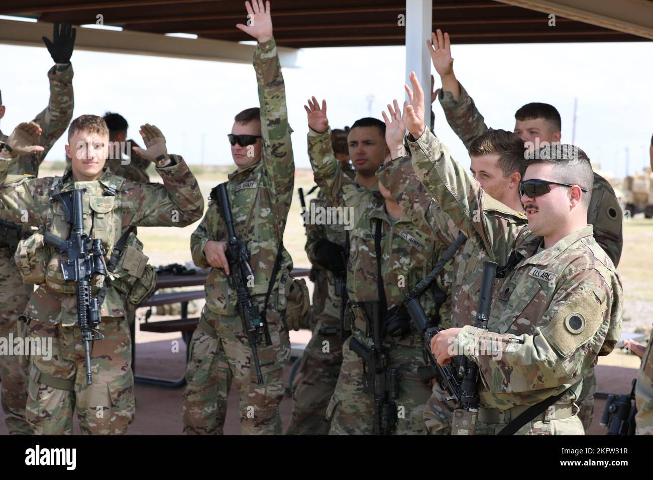 U.S Army Soldiers assigned to the 37th Infantry Brigade Combat Team ...