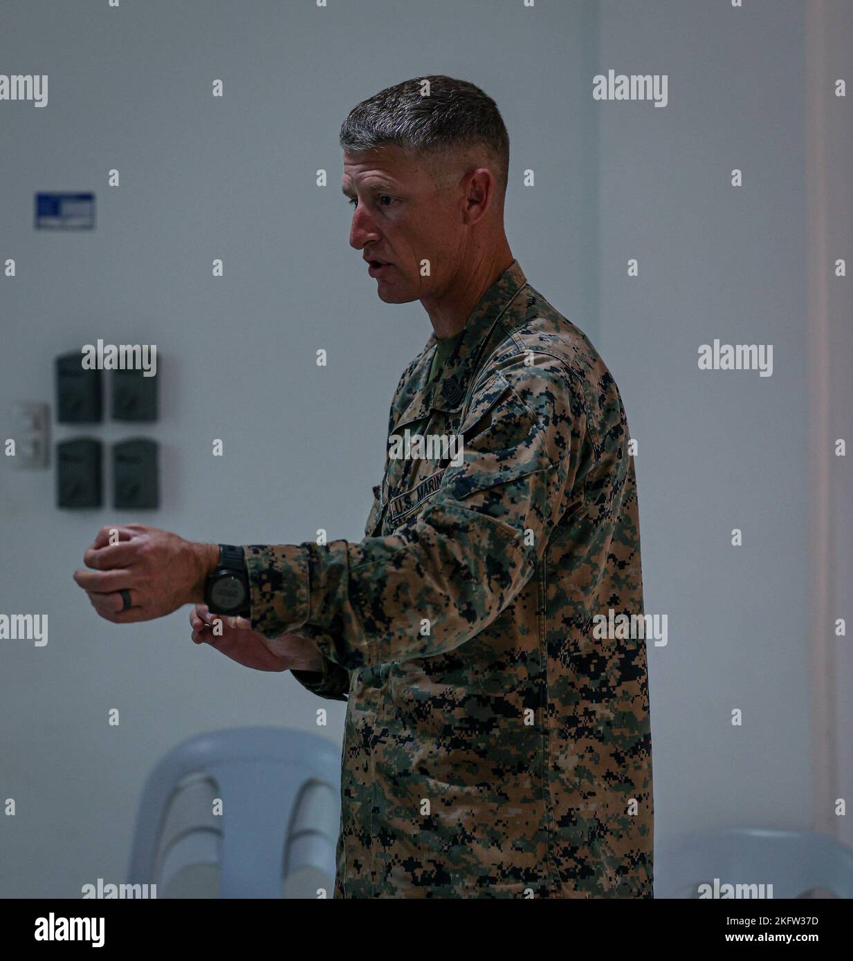 U.S. Marine Master Gunnery Sgt. Andy Darnell Jr. with the 11th Marine ...