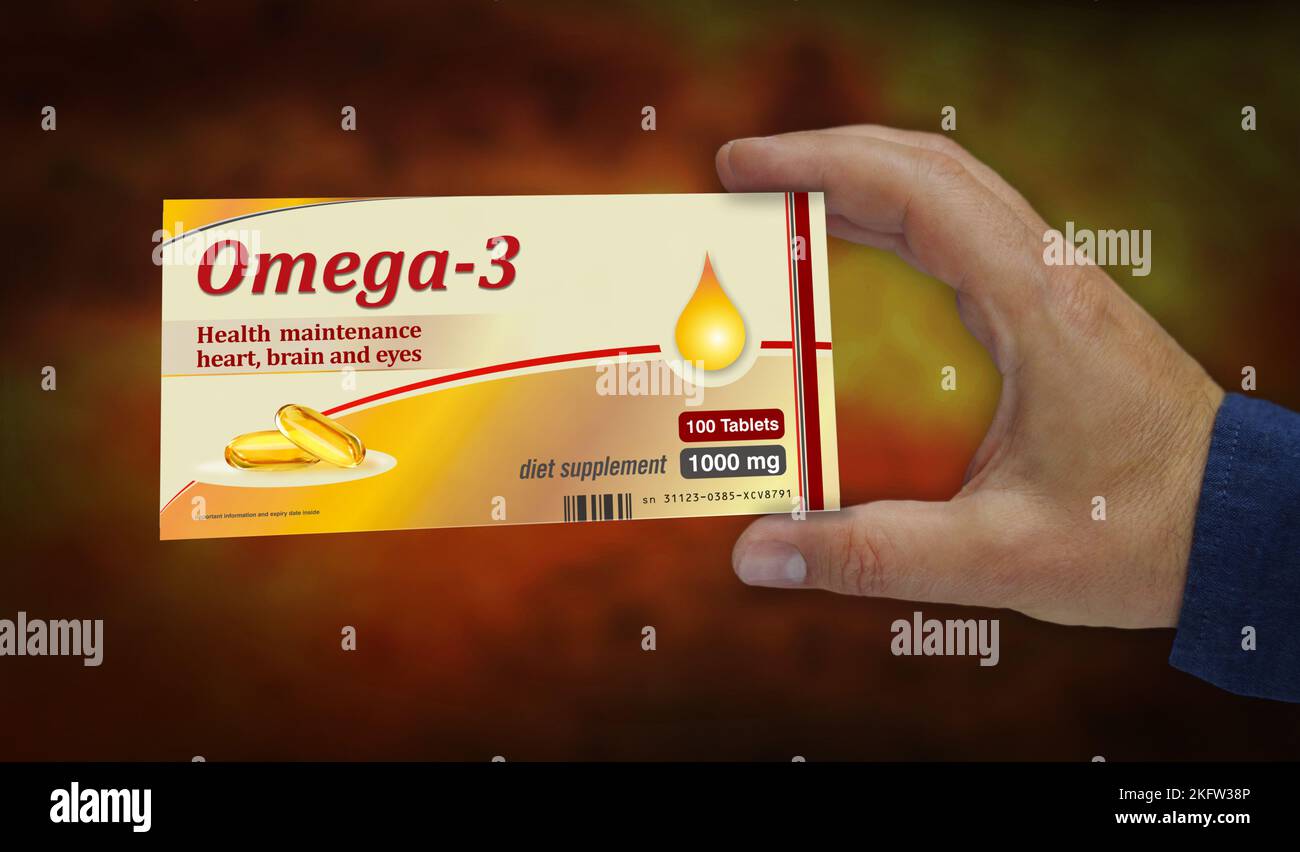 Omega oil tablets box in hi-res stock photography and images - Alamy