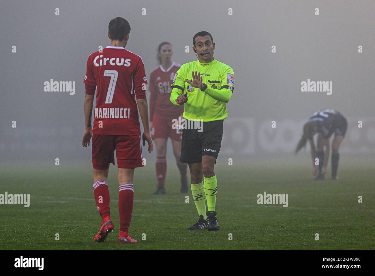 referee Mehdi Sayoud pictured during a female soccer game between ...