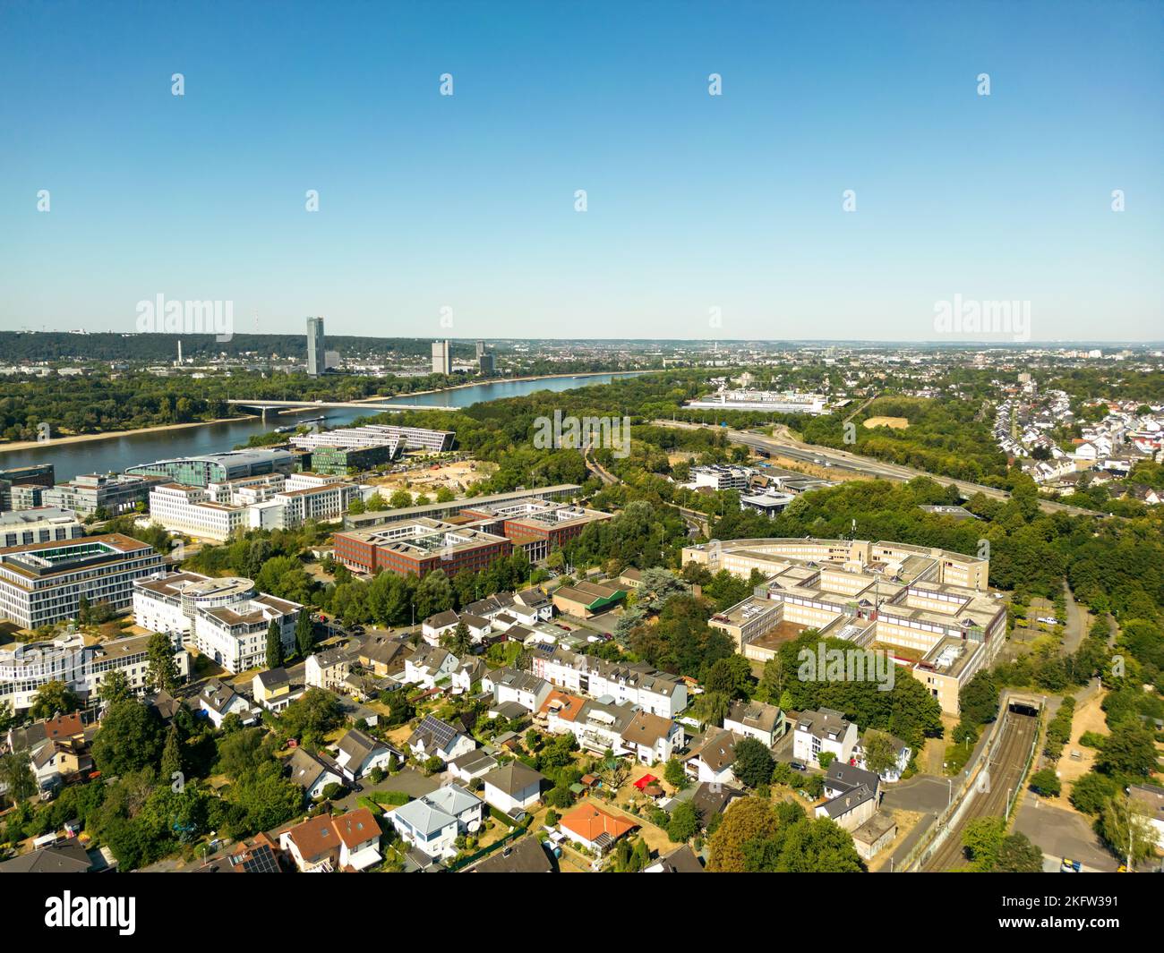 An aerial view of the Bonn city on a bright sunny day Stock Photo - Alamy