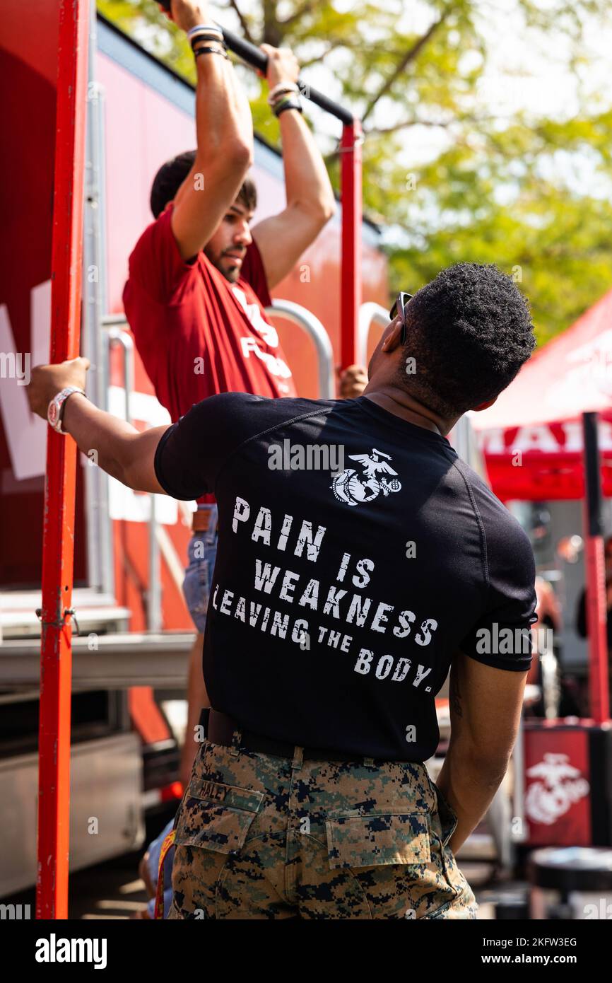U.S. Marine Corps Sgt. Emmanuel Haley, a recruiter with Recruiting Sub ...