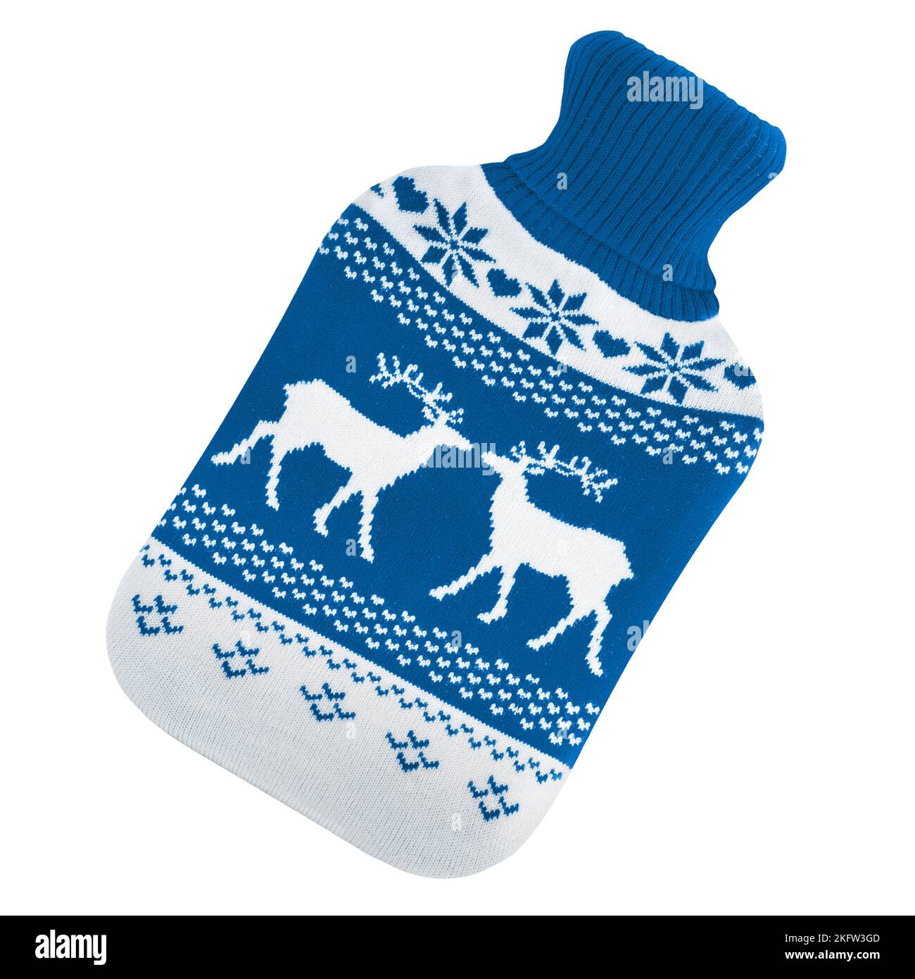 Blue woolen hot-water bottle isolated on white background Stock Photo ...