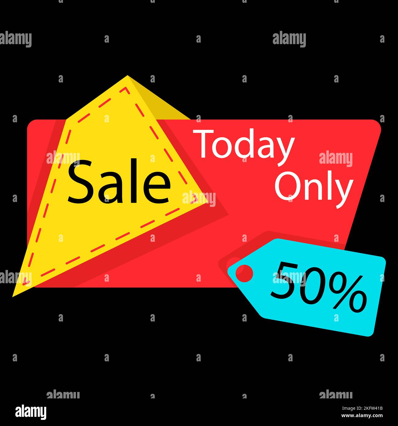 A vector design of a sales template with a price tag for 50 percent ...