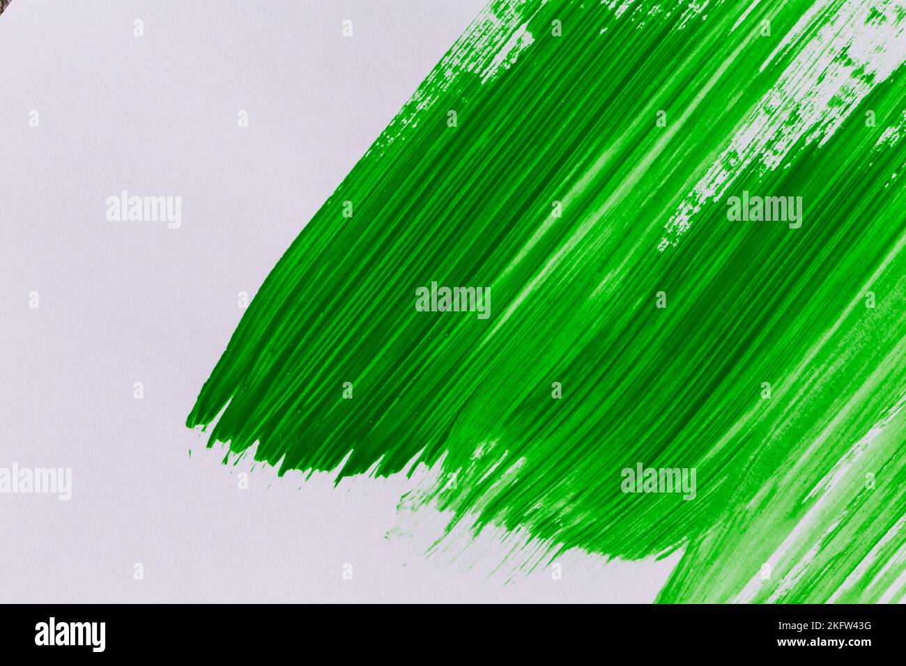 acrylic green paint texture background hand made brush on paper Stock ...