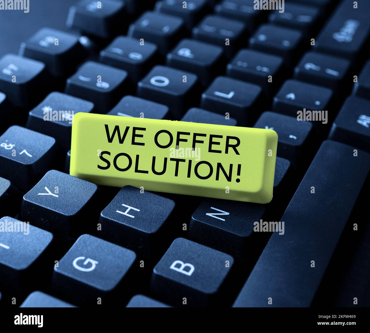 Writing displaying text We Offer Solution. Business approach give means ...