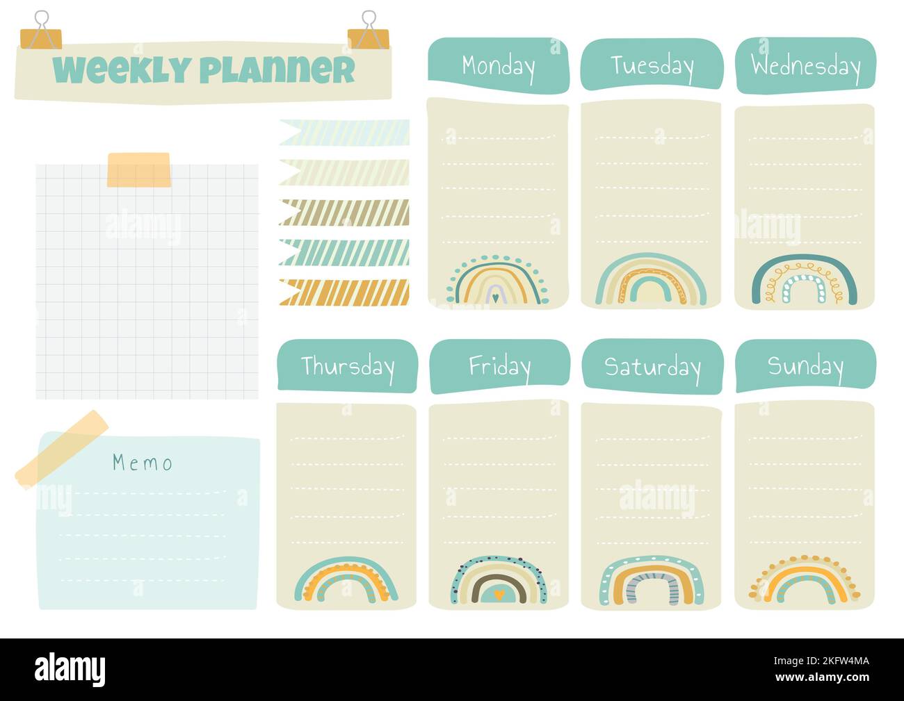 Printable planner template Stock Vector Image & Art - Alamy