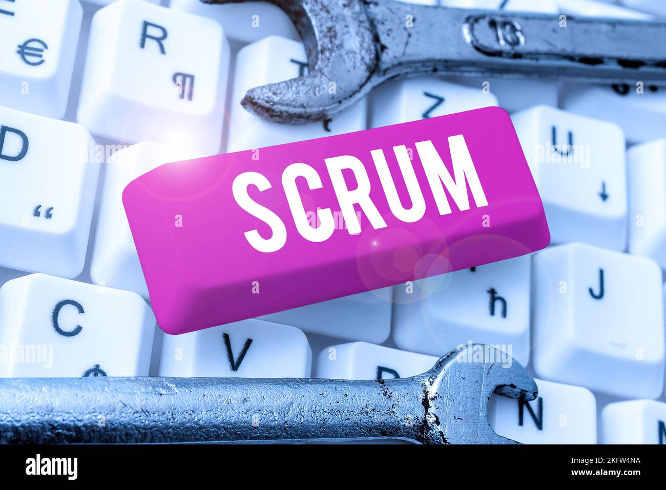 Writing displaying text Scrum. Business idea handwriting as distinct from print written ...