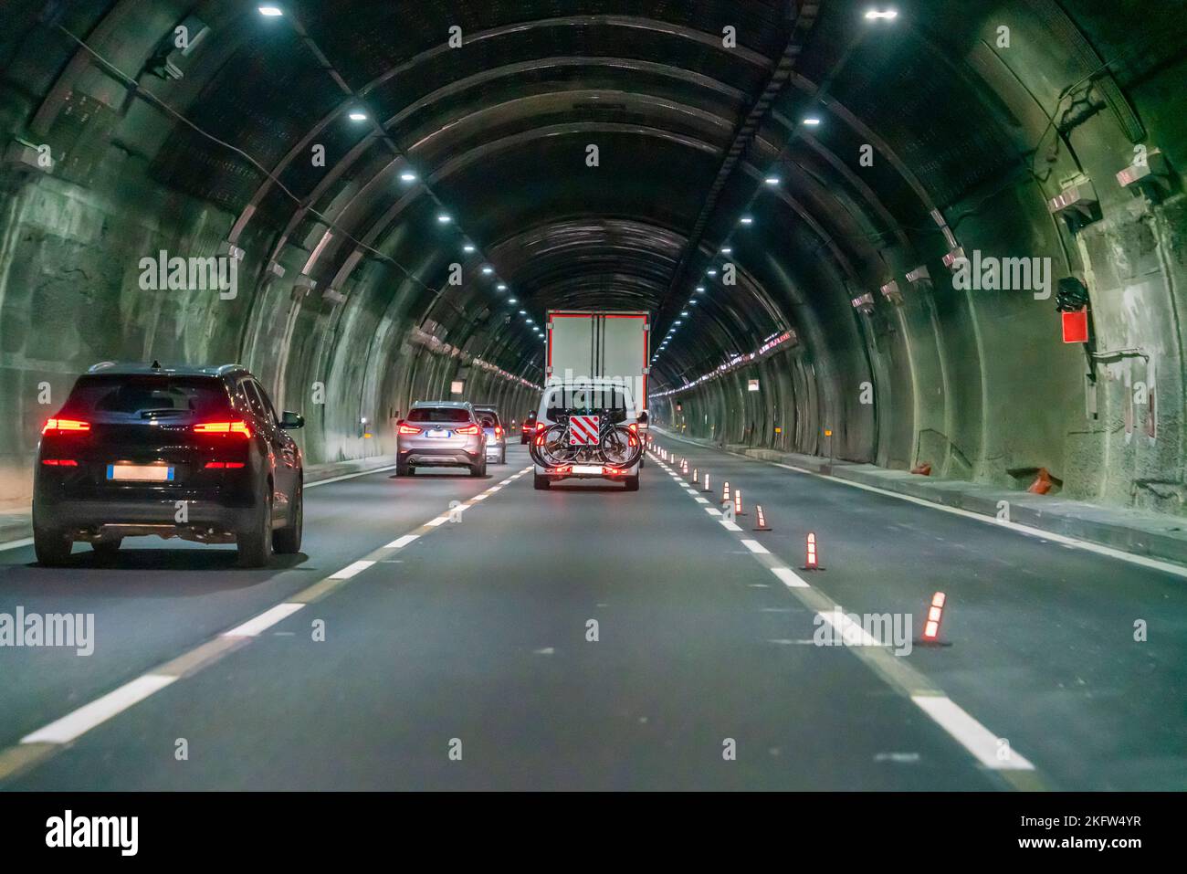 Scenery inside of a highway tunnel in Italy Stock Photo - Alamy