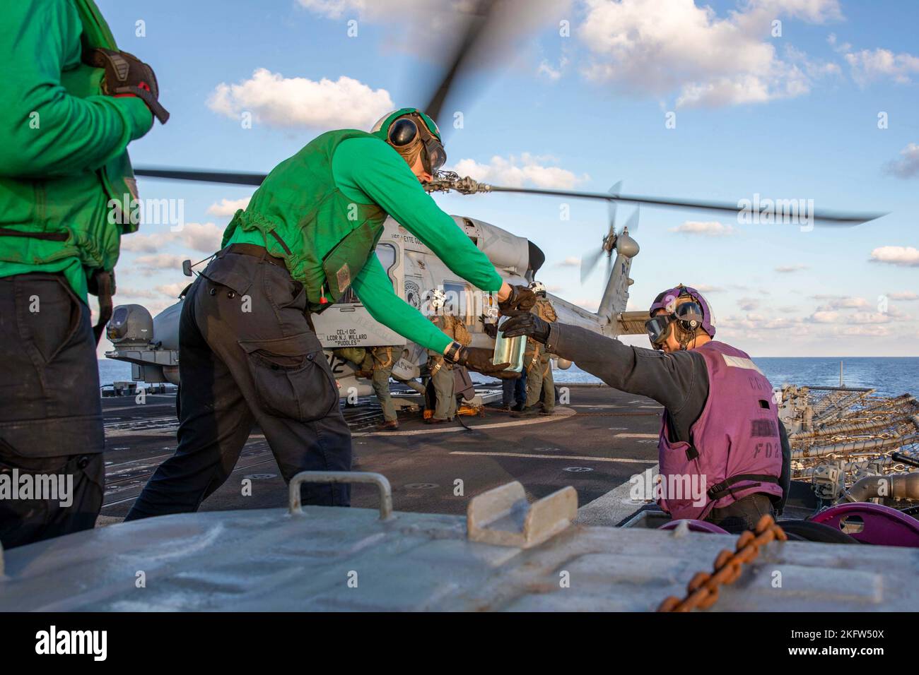 221009-N-TC847-1041 IONIAN SEA (Oct. 9, 2022) Sailors assigned to the ...
