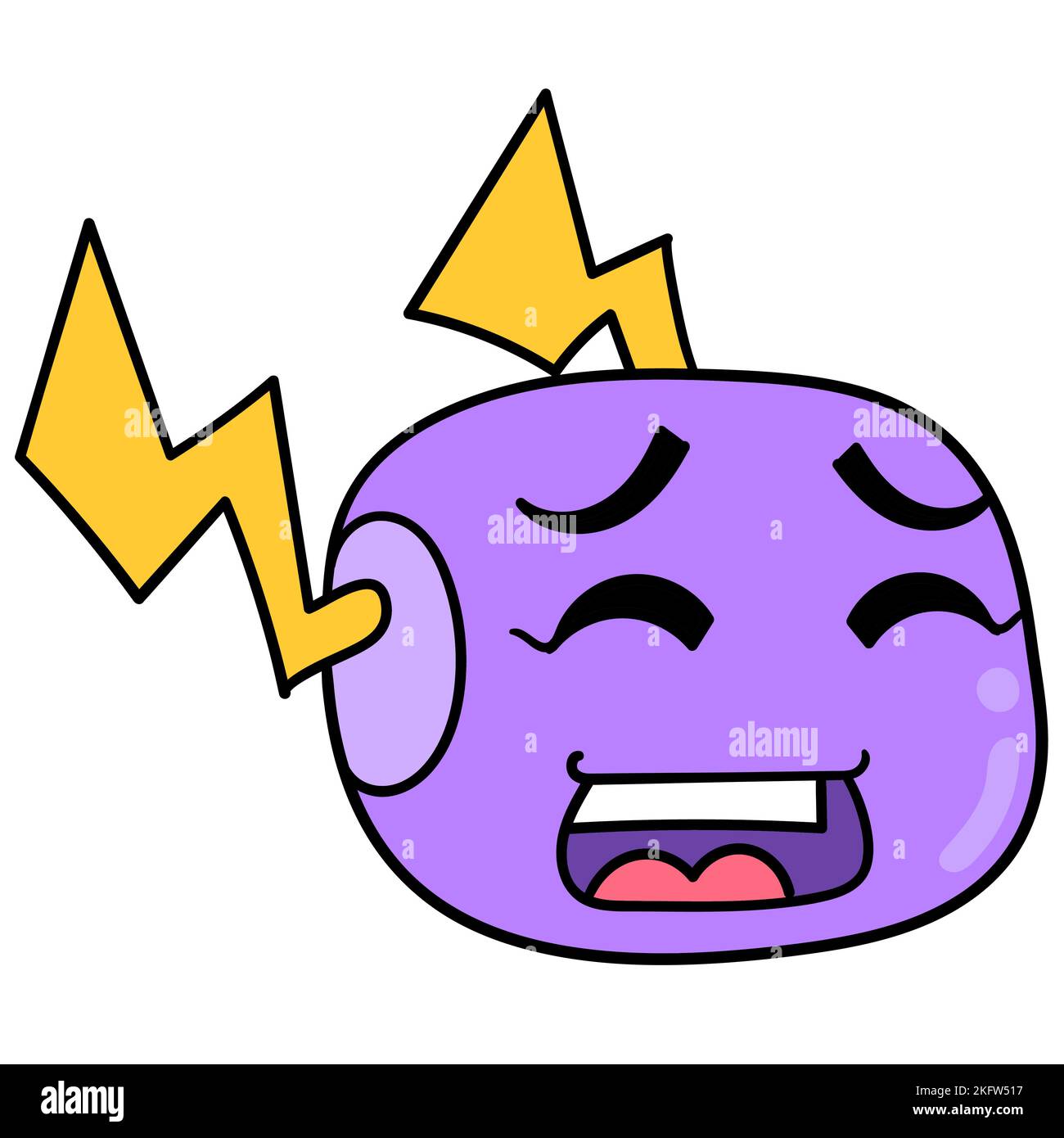 A cute vector design of a purple cartoon creature with a smiley face on ...