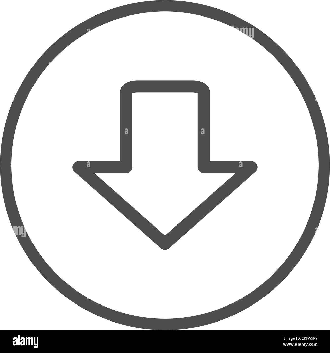 Transparent download icon, unfilled download button Stock Vector Image ...