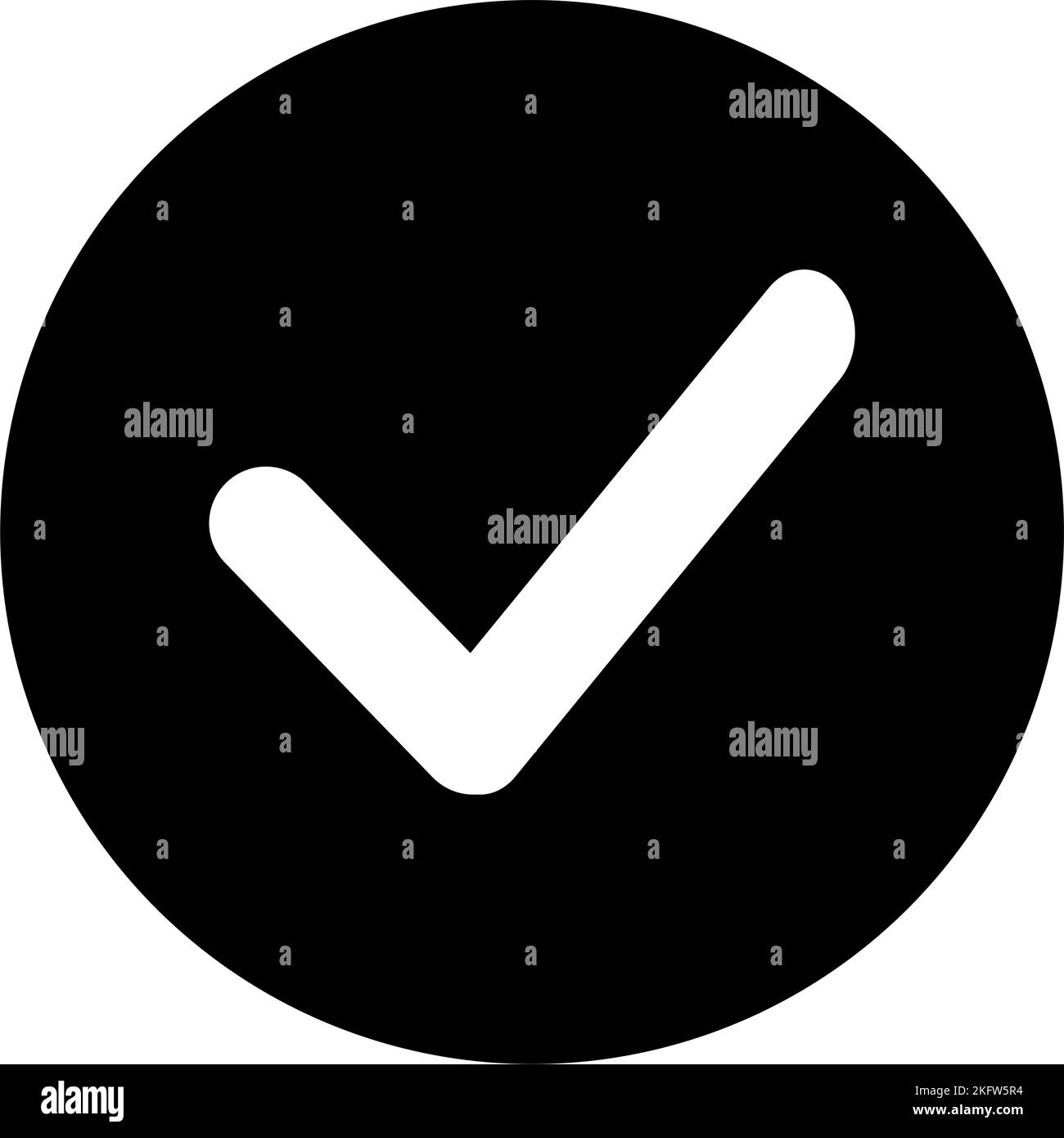 Confirmation icon in black and white colors, checkmark, confirmation ...