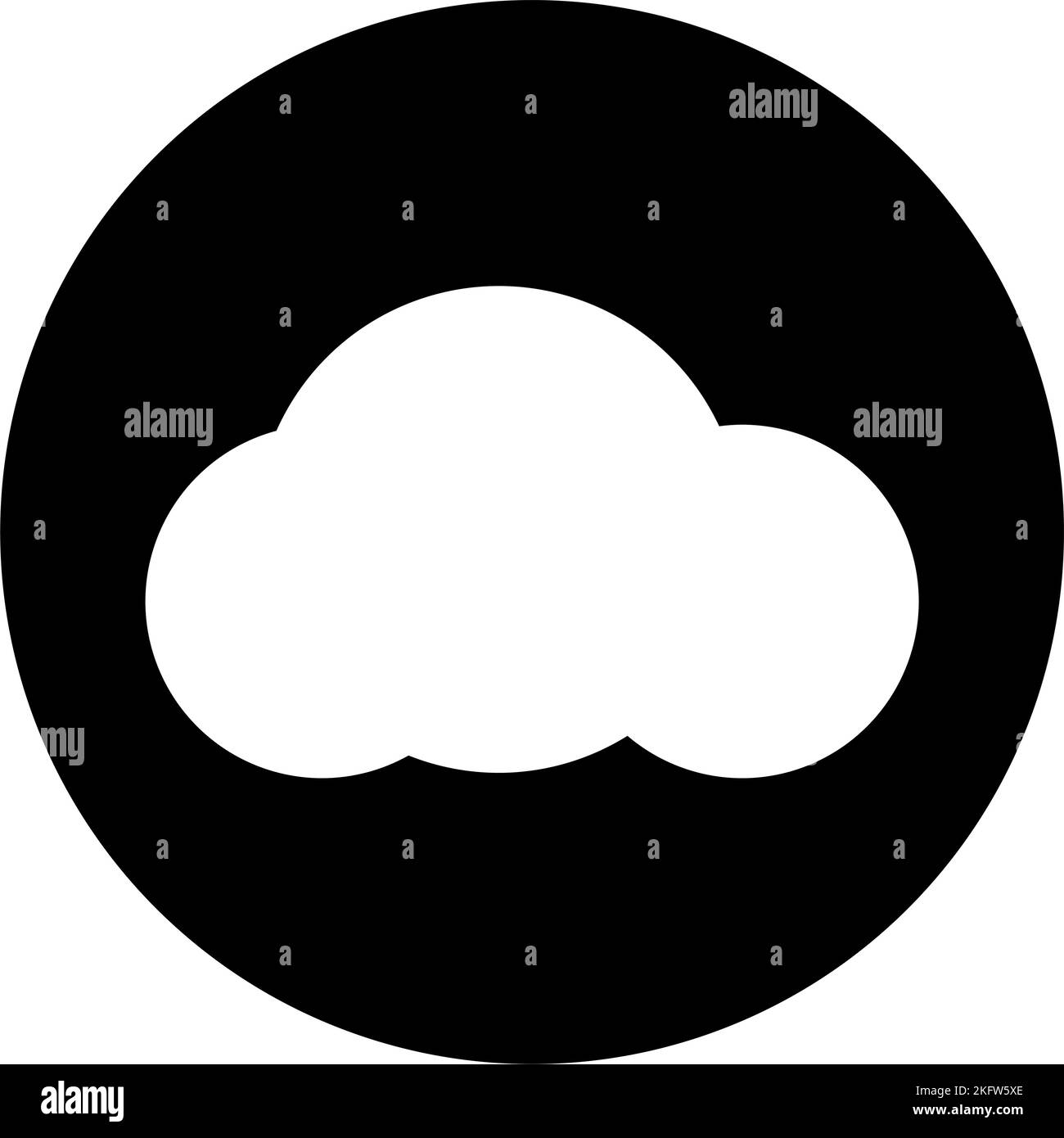 Icon with cloud in black and white, cloud button Stock Vector Image ...