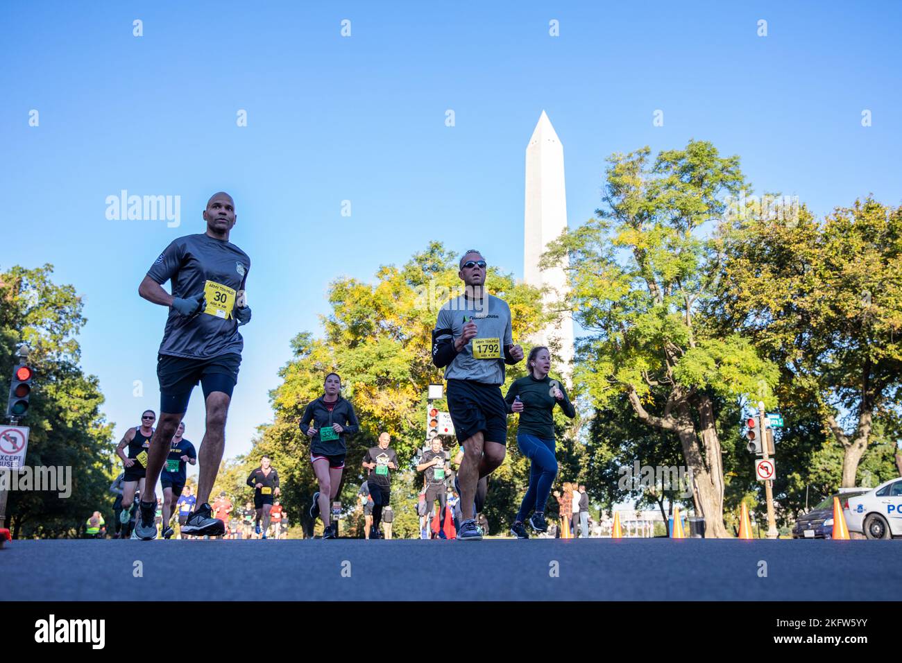 Participants run in the 38th Annual Army Ten-Miler in Washington D.C ...